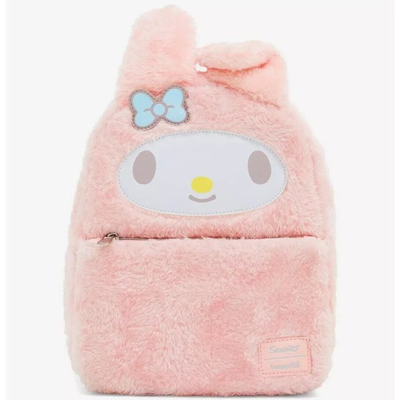 Loungefly | Bags | My Melody Pink Fuzzy Plush Mini Backpack Sanrio ...